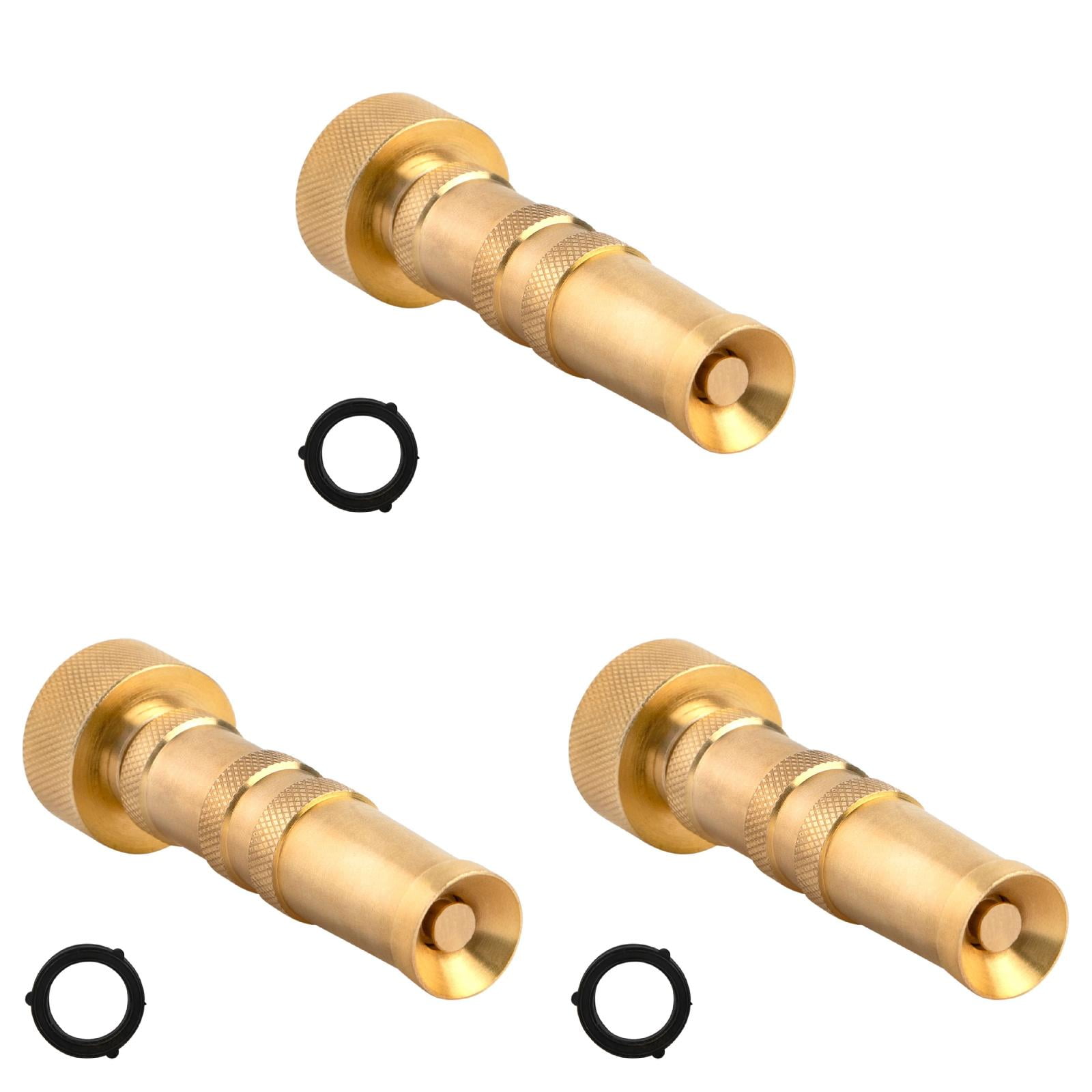 4" Heavy-Duty Brass Hose Nozzle with One Gasket, Adjustable Hose Nozzle ...