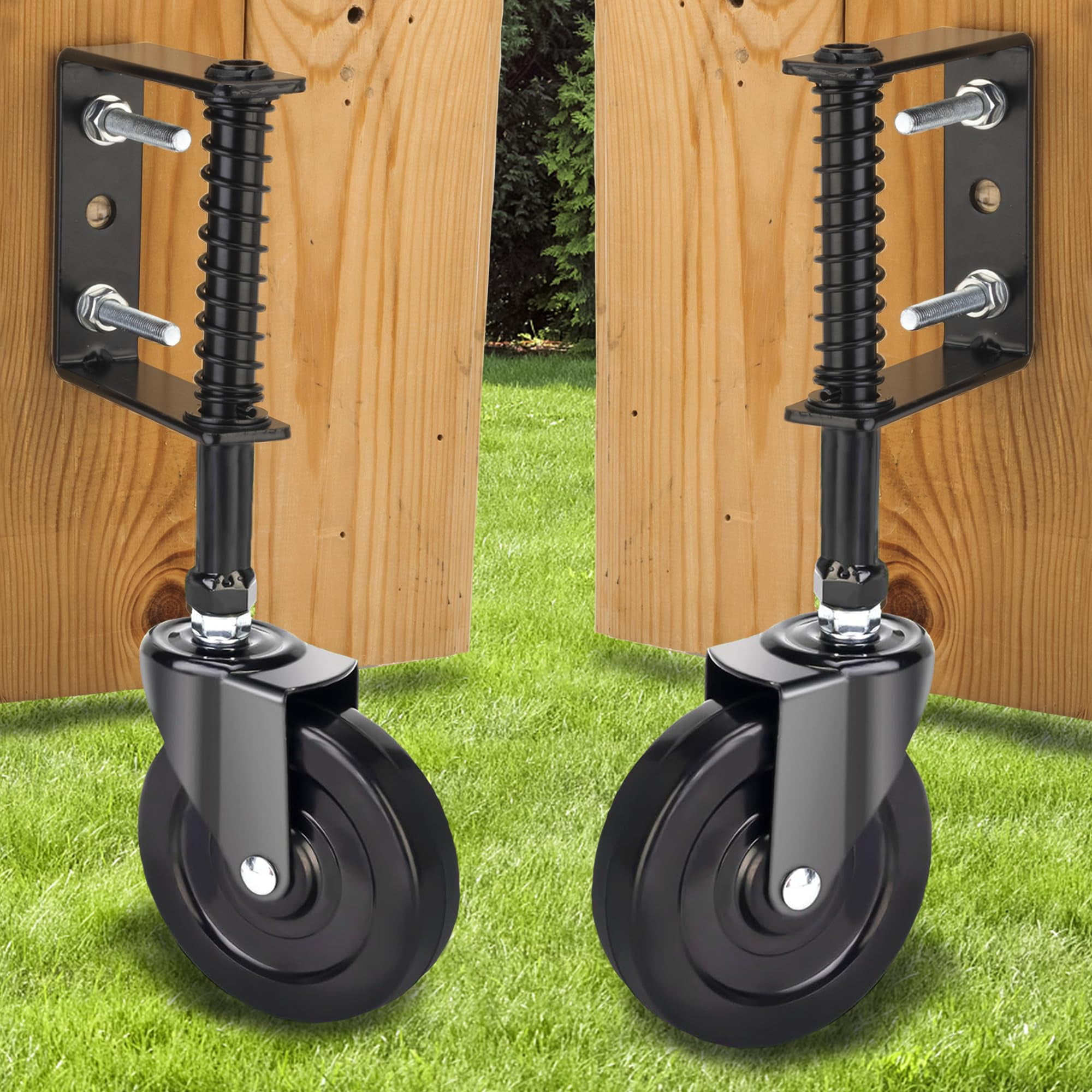 4" Heavy Duty Gate Wheel for Metal Tube Adjustable Spring Loaded Fence ...