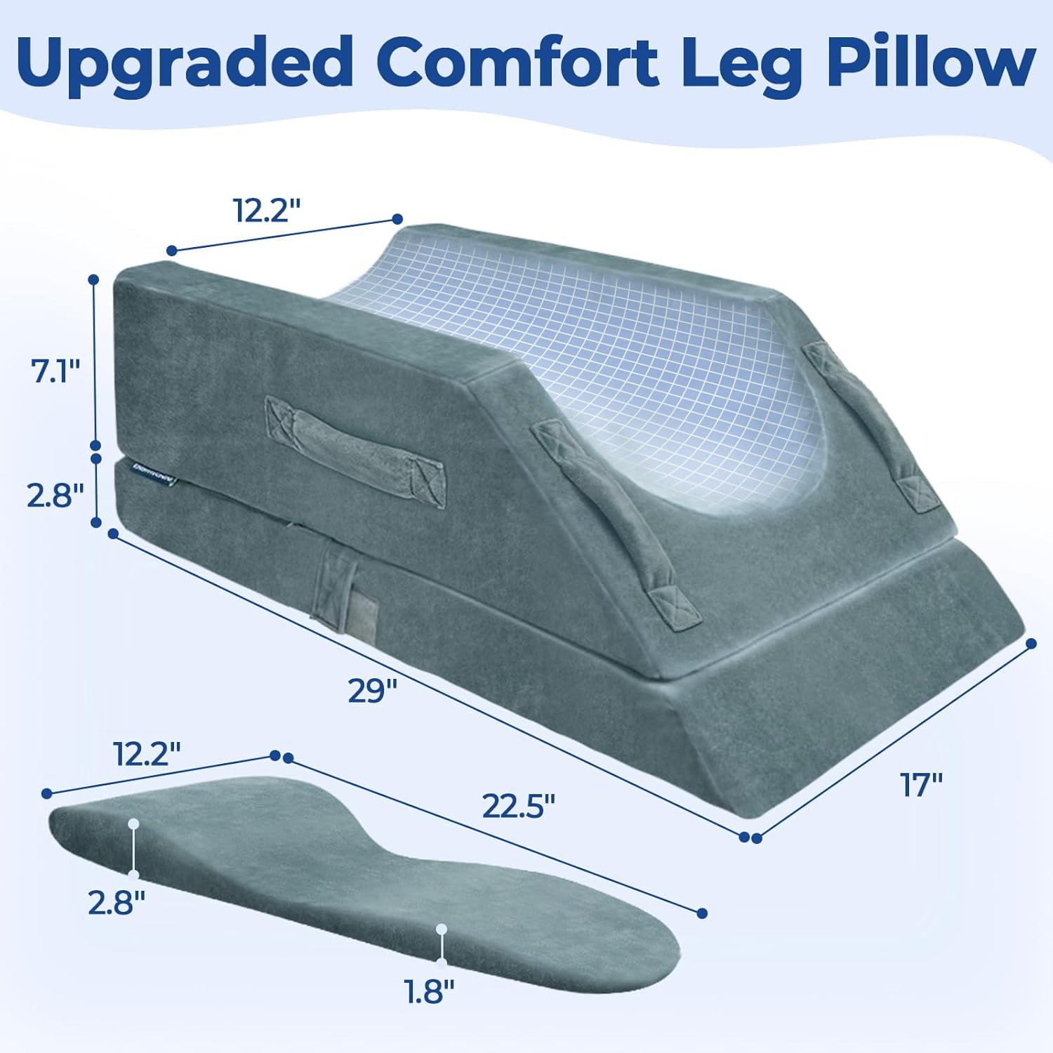 4 Height-Adjustable Leg Elevation Pillows for After Surgery with ...