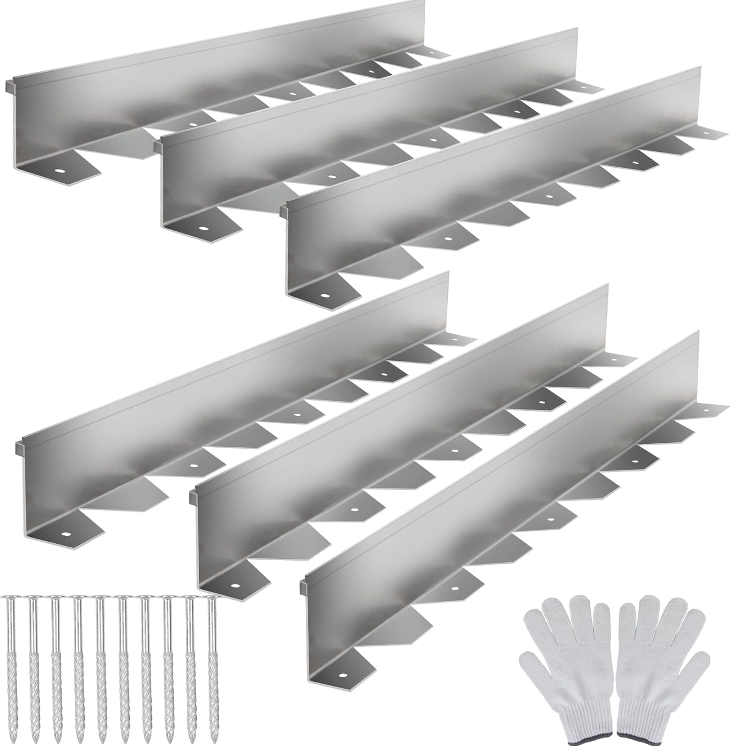 4" Height No Dig Galvanized Steel Garden Landscape Edging Strips, 6PCS ...