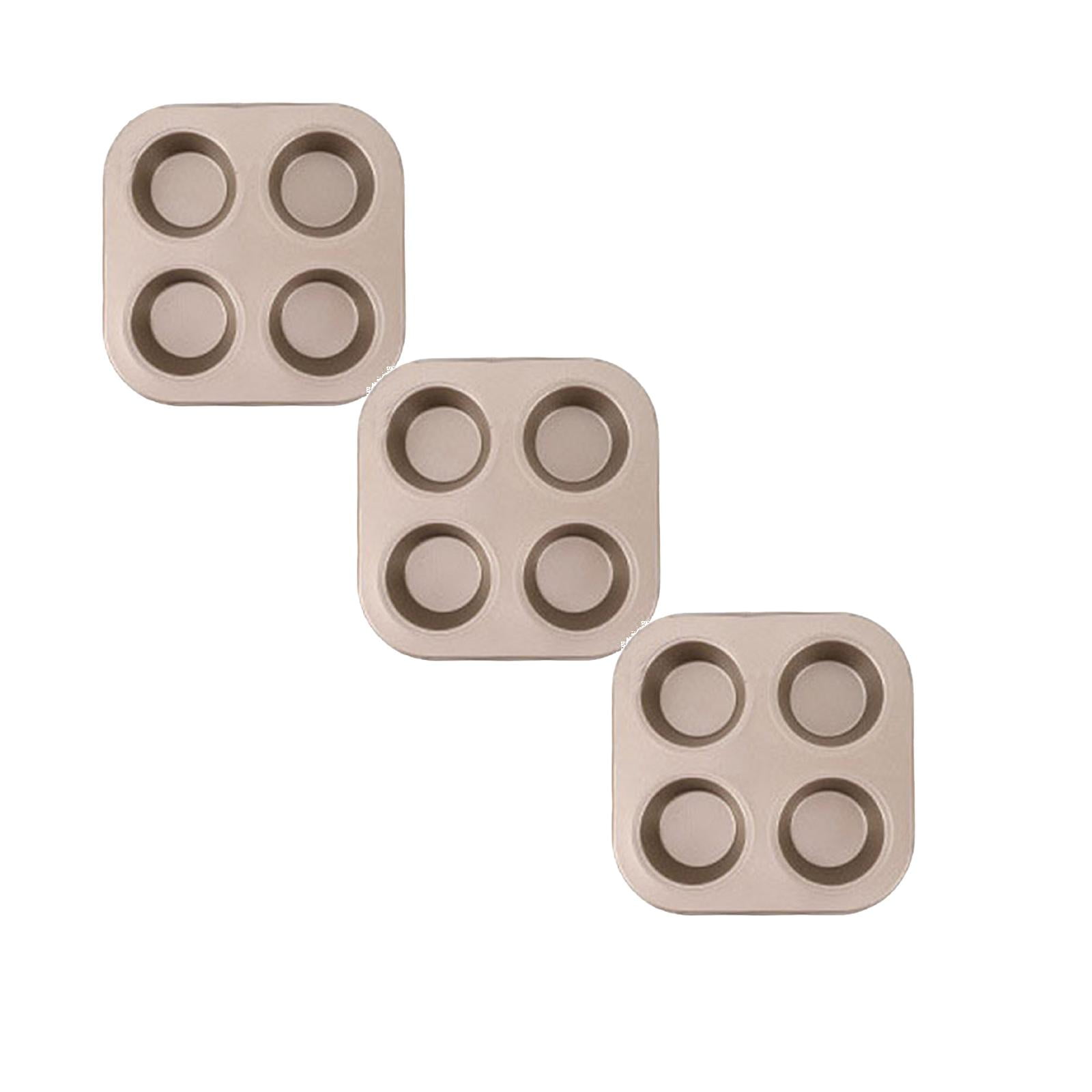 4-Hole Cake Pan Mould, Non-Stick Cupcake Baking Pan Mini Pie Pans ...