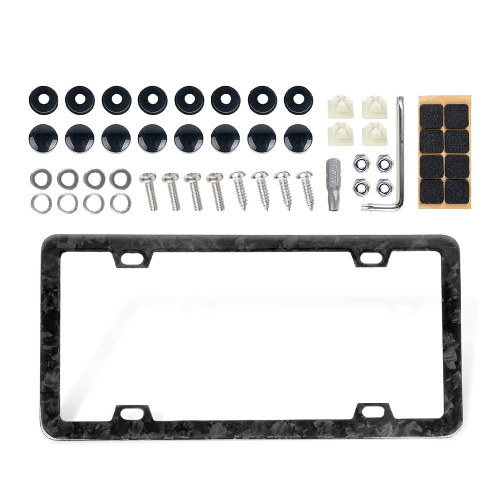 4 Hole Carbon Fiber License Plate Frames Car Rustproof License Plate ...