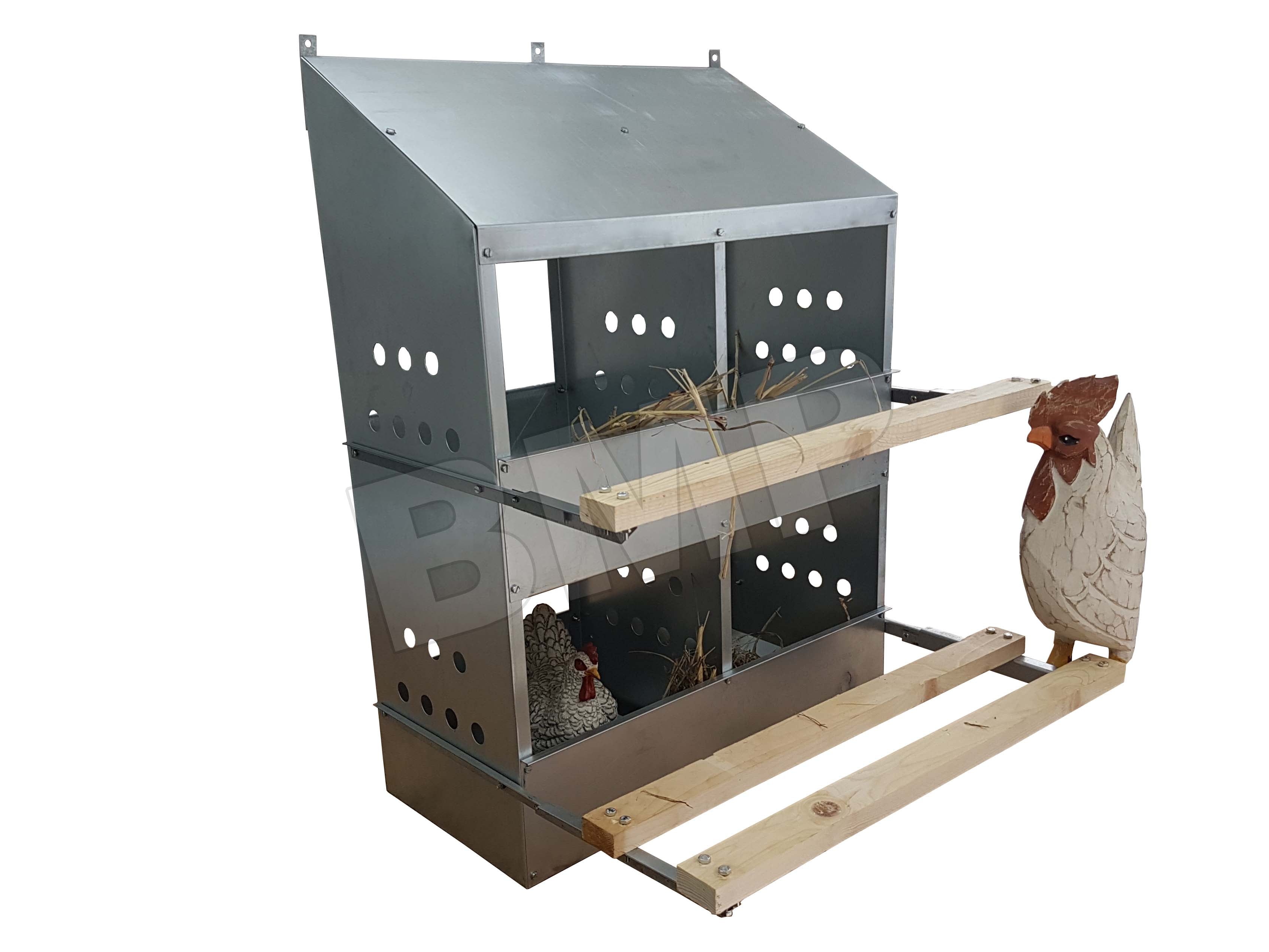 4 Hole Heavy Duty Galvanized Steel Chicken Nesting Box 0300111 ...