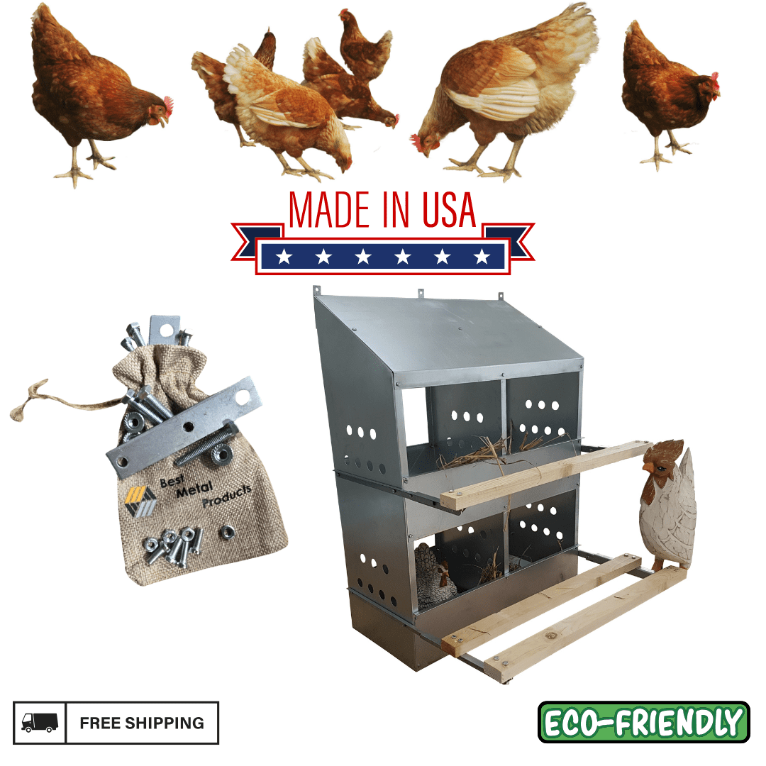 4 Hole Heavy Duty Galvanized Steel Chicken Nesting Box 0300111 ...