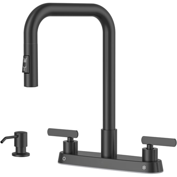 4 Hole Kitchen Faucets 2 Handle, Pull-down Kitchen Sink Faucets ...