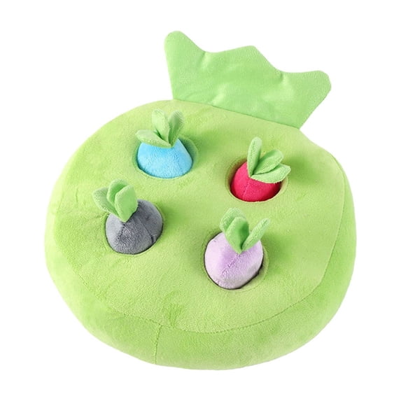 4-Hole Plush Radish Hide Seek Cat Snuffle Toy Soft Polyester Pullable ...