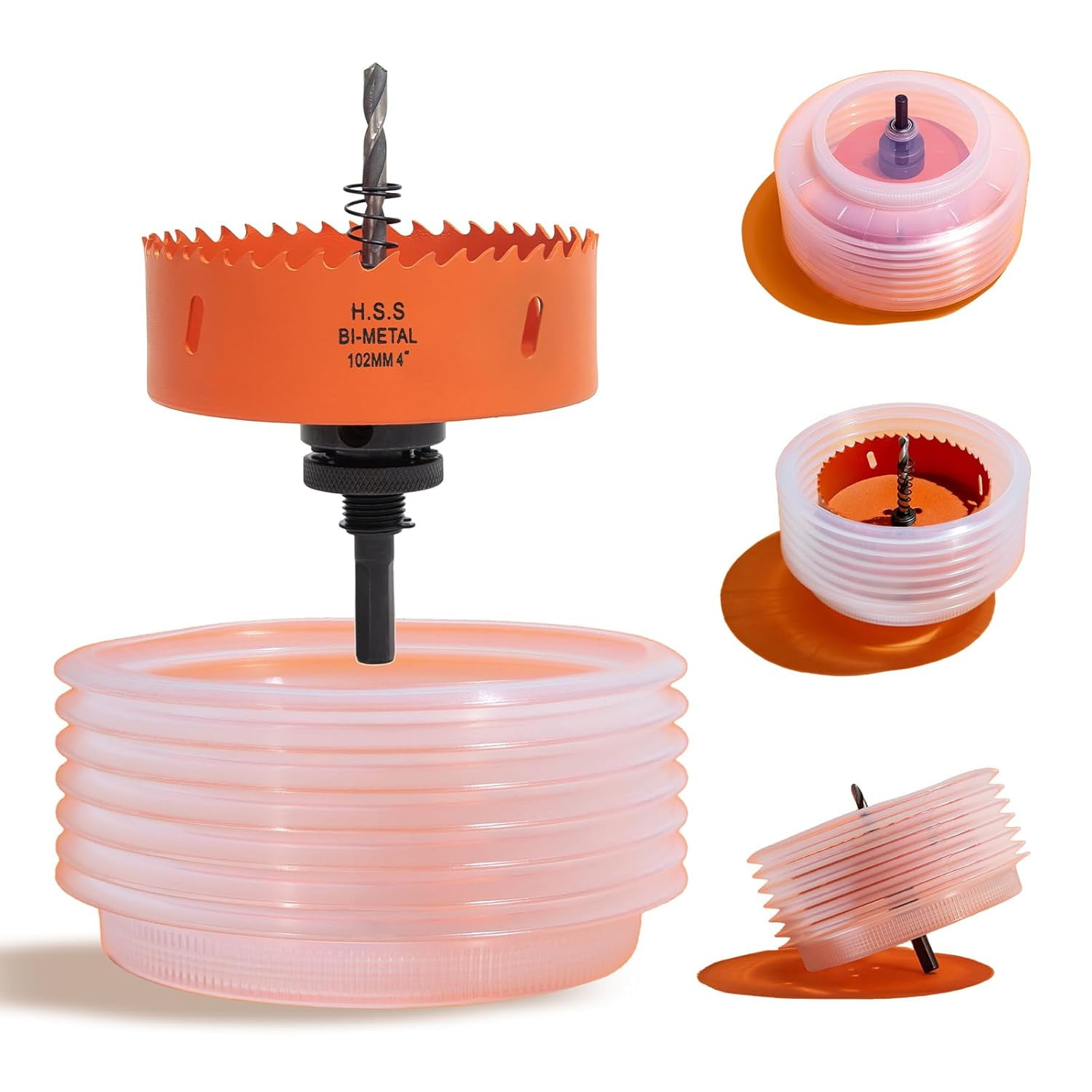 4 Hole Saw for Recessed Lights, 4 Inch Hole Cutter with Dust Bowl ...