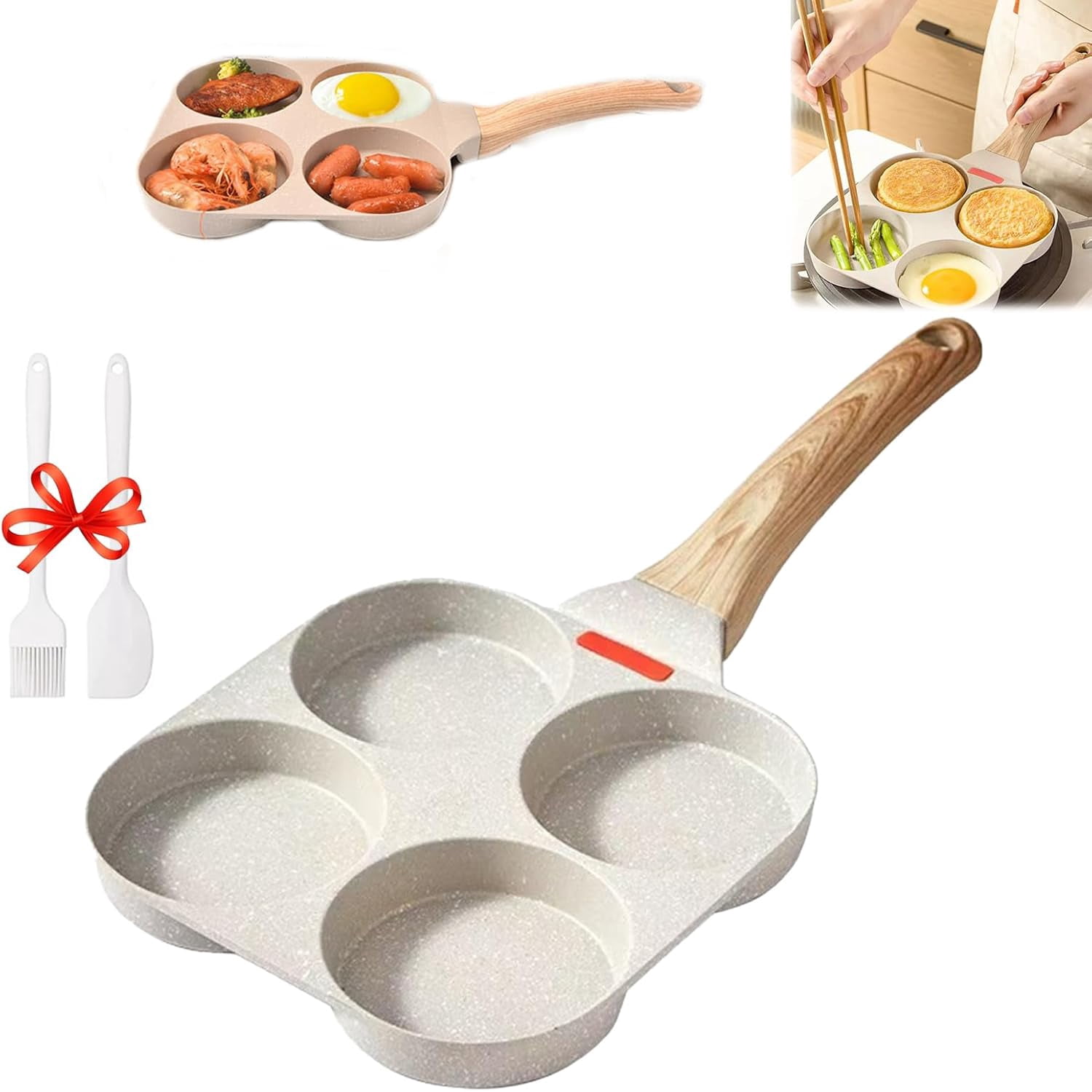 Non-Stick Egg Frying Pan with Wooden Handle - Walmart.com