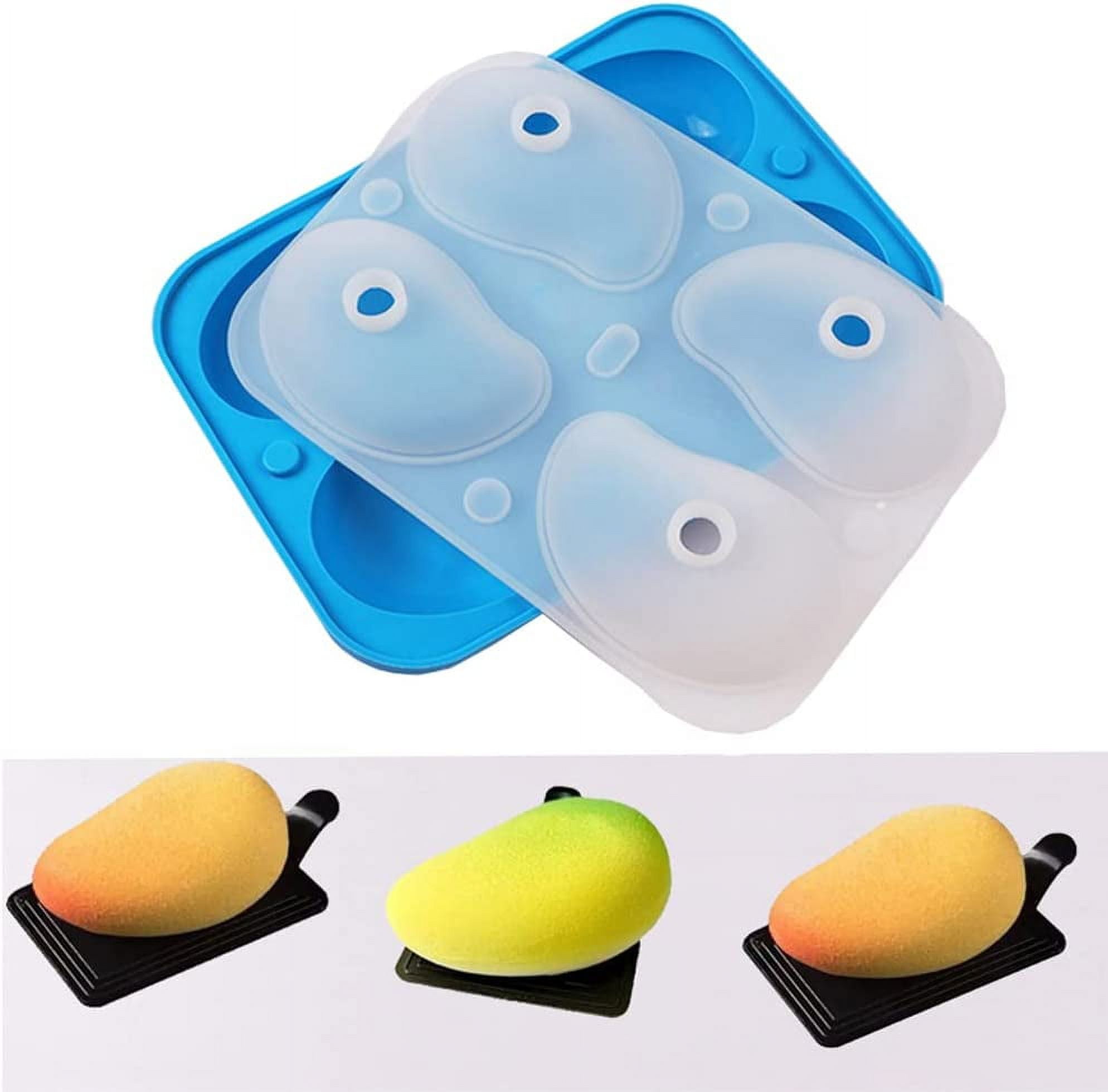 4 Holes 3D Mango Shape Cake Mold Fruit Pudding Ice Tray Mold Jelly ...