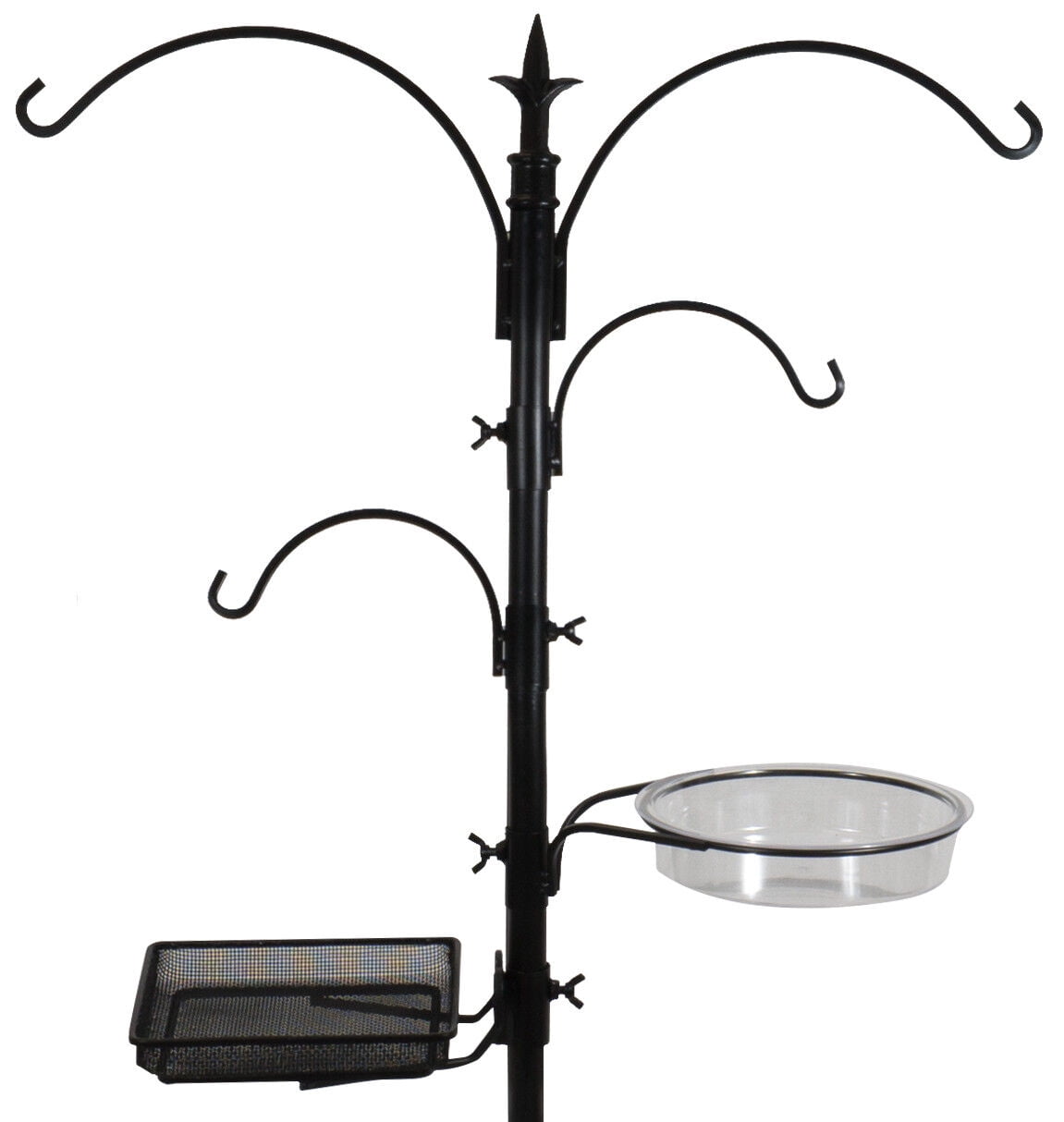4-Hook Bird Feeding Station - Wild Bird Feeder Stand w/ Mesh Tray ...
