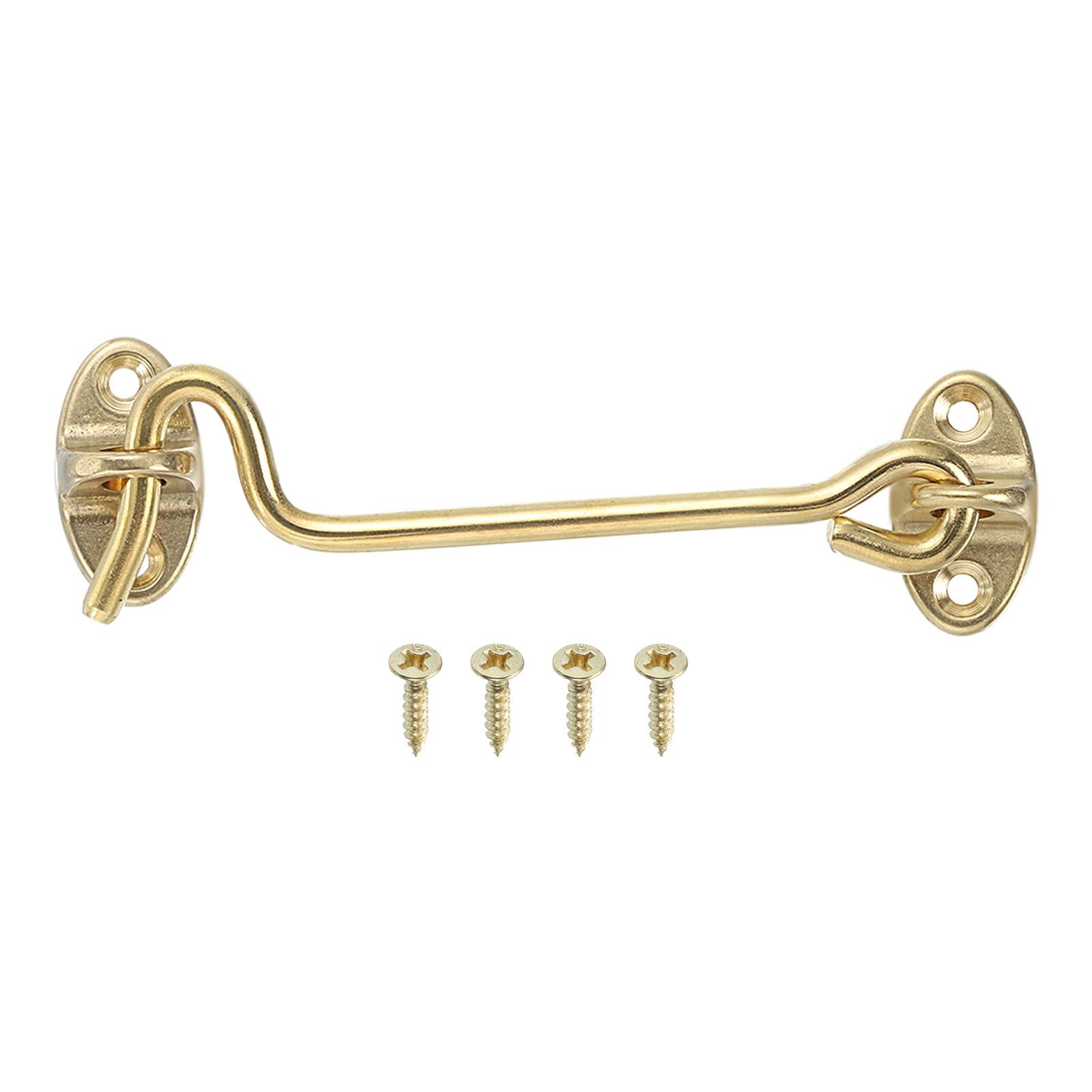 4" Hook and Eyes Catch Door Latch Locks, Brass Cabin Hooks Fastener ...