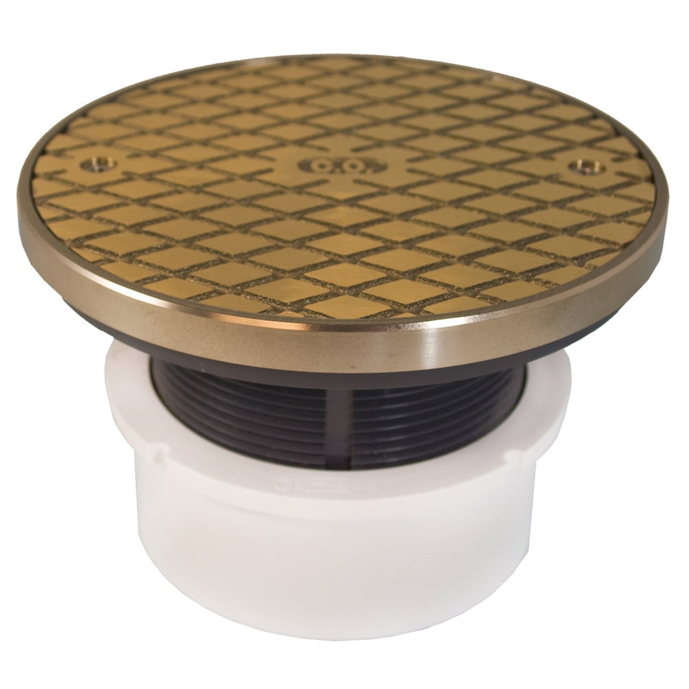 4" Hub Fit Base Cleanout with 3-1/2" Plastic Spuds 6" Nickel Bronze ...