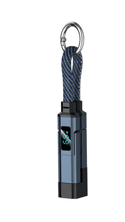 4 IN 1 DIGITAL DISPLAY KEYCHAIN CHARGING CABLE Durable Nylon Braided ...