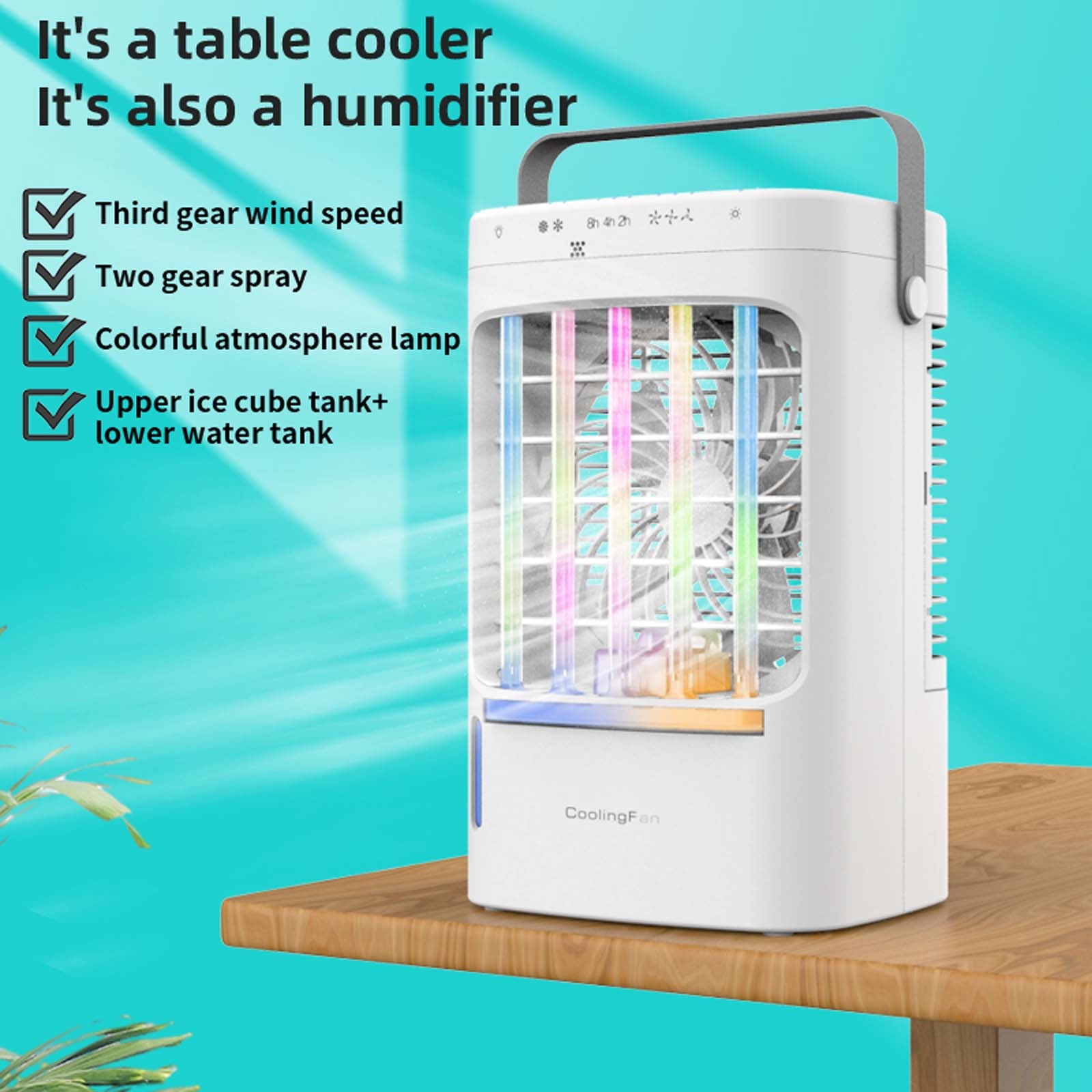 4 In 1 Evaporative Air Cooler Rechargeable Small Air Conditioner 2023