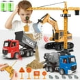 4-IN-1 Remote Control Construction Vehicle Toy Set, RC Excavator ...
