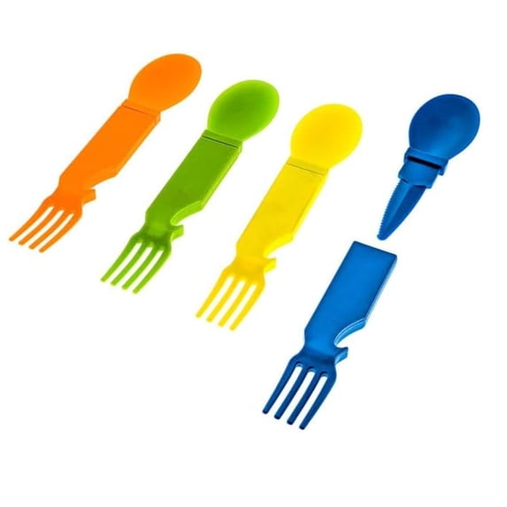 4-IN-1 Nylon Snapatite+ Utensil Set - 4 Piece Set (Blue, Green, Yellow ...