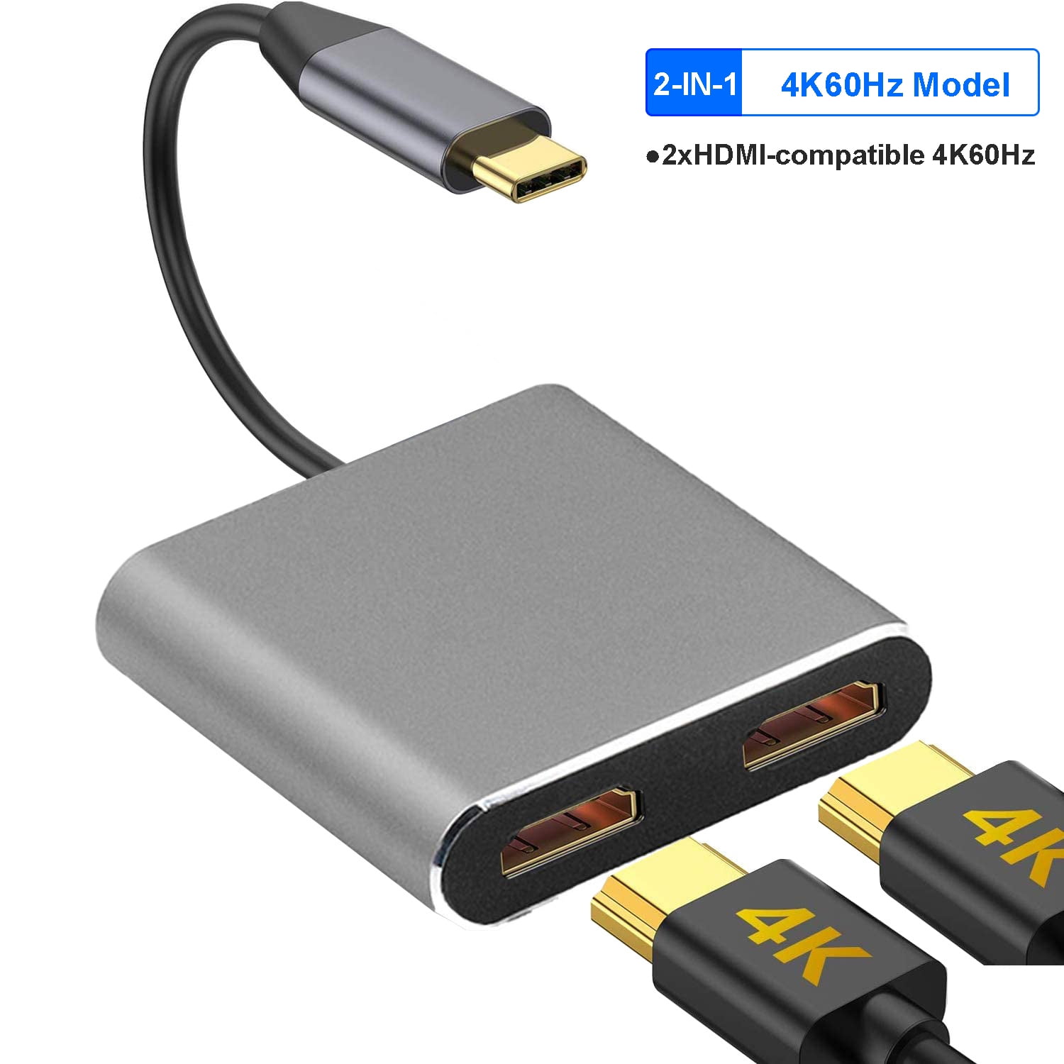 4 IN 1 USB C HUB Docking Station 4K@60Hz HDMI-compatible Adapter Type C ...