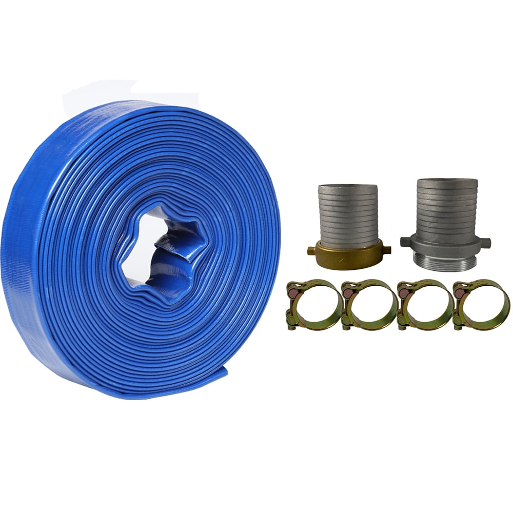 4" IN X 300' Feet Agricultural PVC Lay Flat Discharge Pump Hose ...