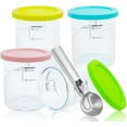 4 Ice Cream Pint Containers And Lids For Ninja Creami Deluxe Nc500