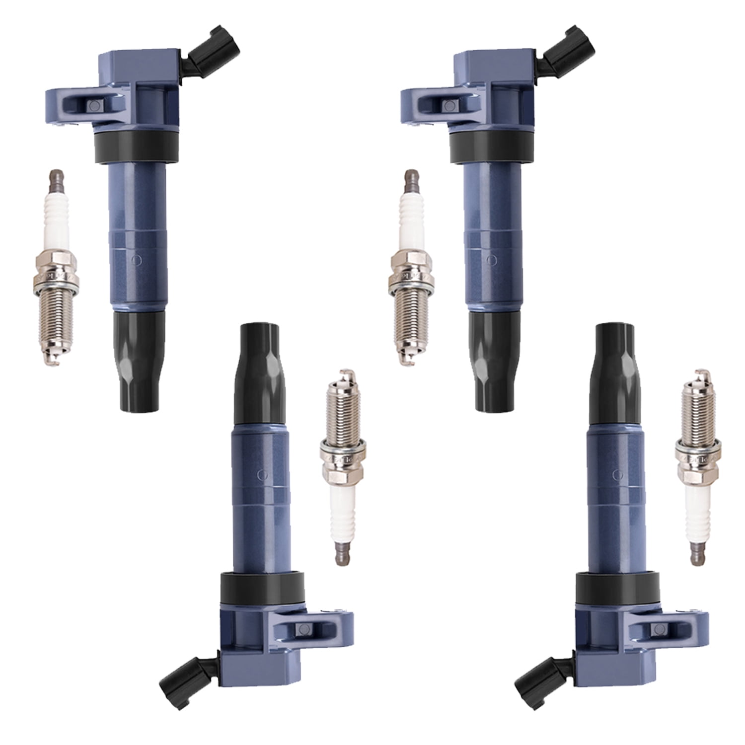 4 Ignition Coils and 4 Iridium Spark Plugs Compatible with 2009-2013 ...