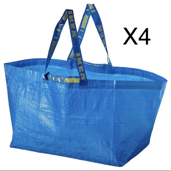 4 Ikea Frakta Shopping Bag New Large Reusable Laundry Tote Grocery ...