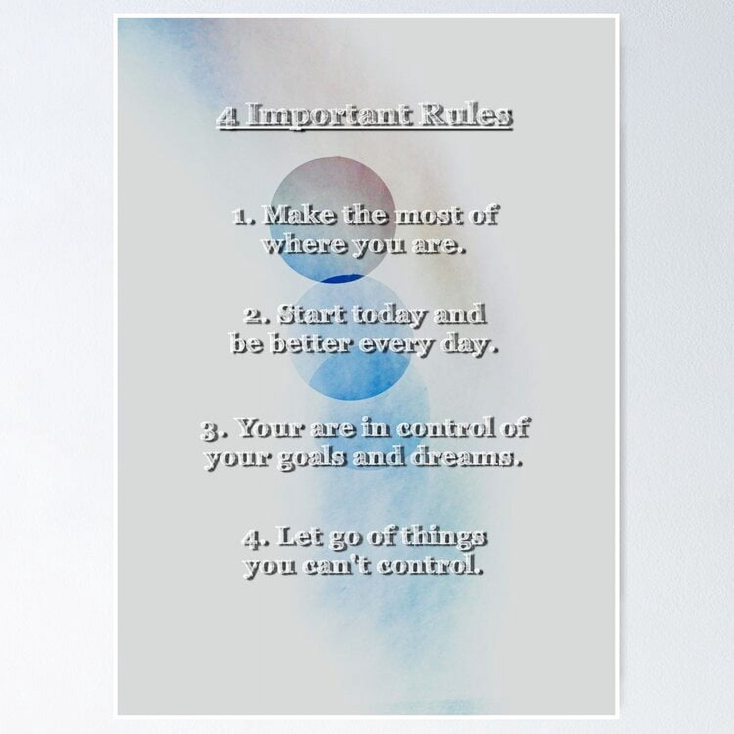 4 Important Rules of Life UNFRAMED Poster, 24x36 - Walmart.com