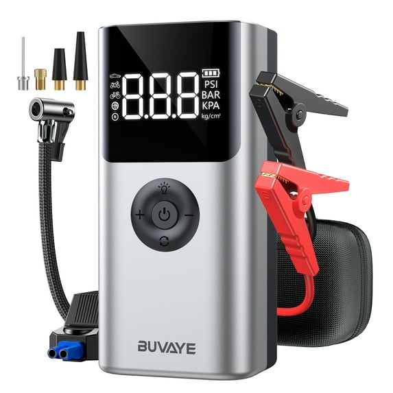 4 In 1 2500A Portable Jump Starter Power Bank 150PSI Air Pump Booster ...