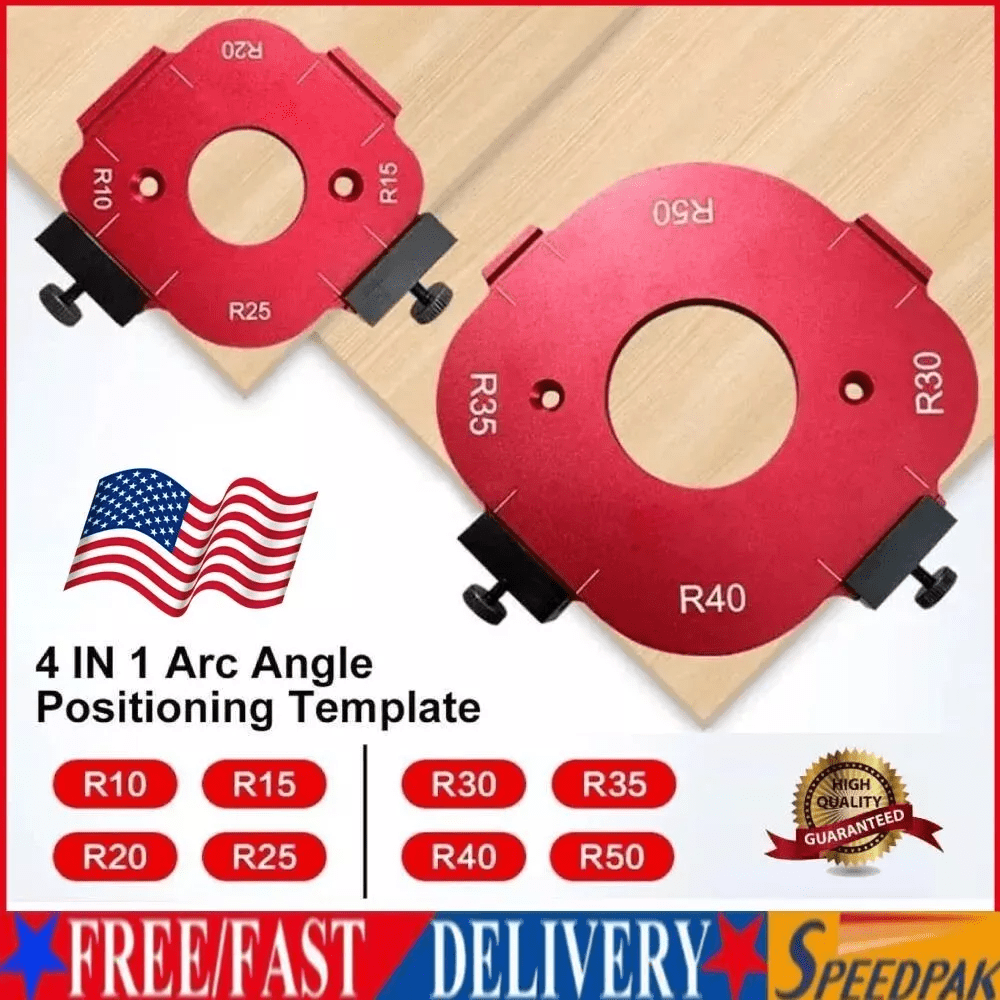 4 In 1 Arc Angle Positioning Template, Corner Radius Jig Router ...