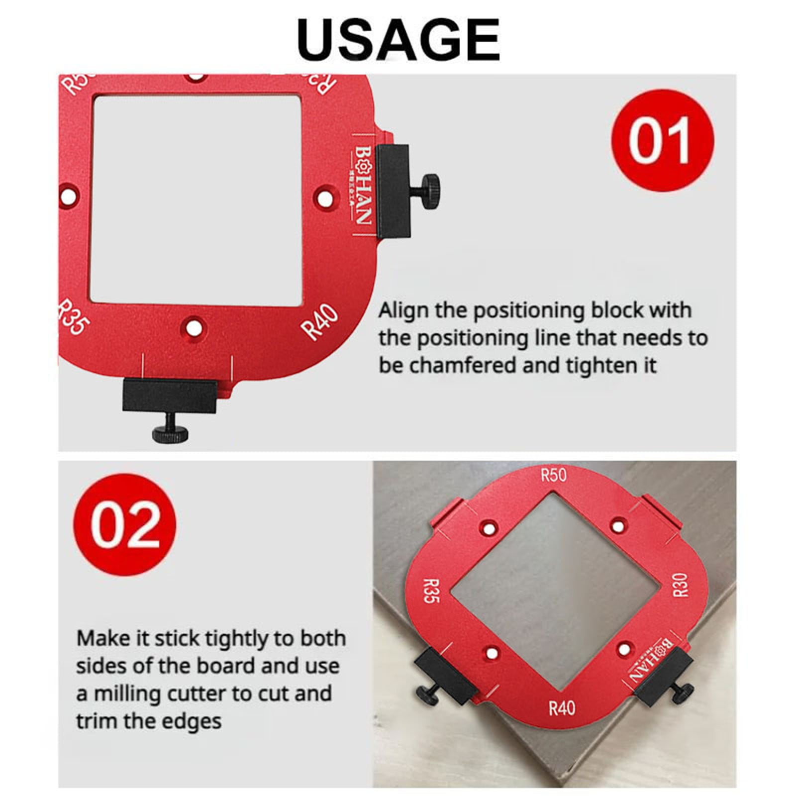 4 In 1 Arc Angle Positioning Template Corner Router Template Aluminum ...