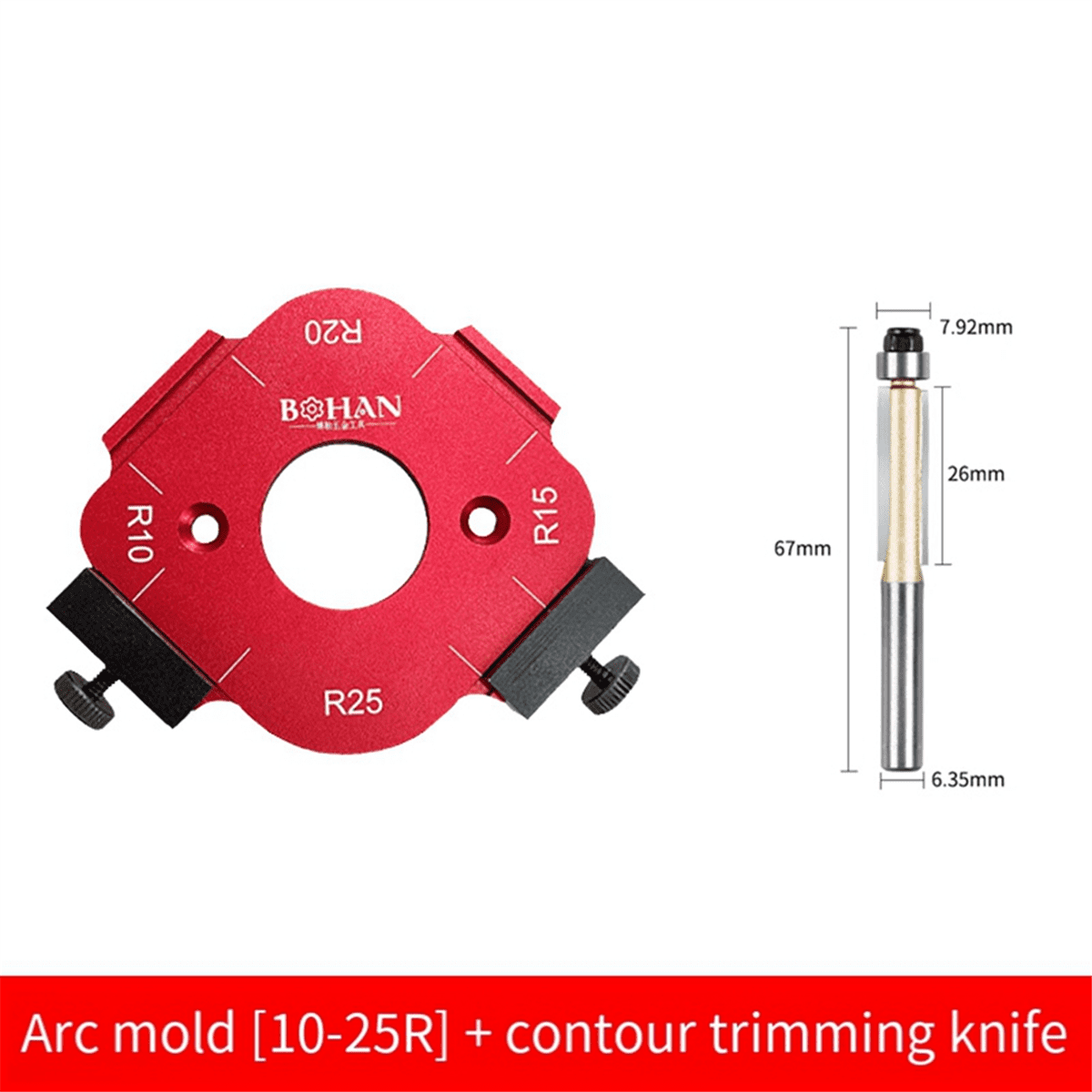 4-In-1 Arc Angle Positioning Template, Router Corner Radius Template ...