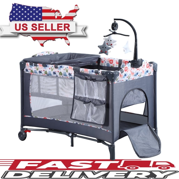 4-In-1 Baby Bassinet Bedside Sleeper With Diaper Changer,Pack And Play ...
