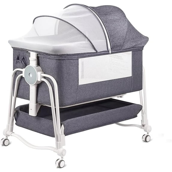 4 In 1 Baby Bassinet Bedside Sleeper With Lockable Wheels, Storage ...