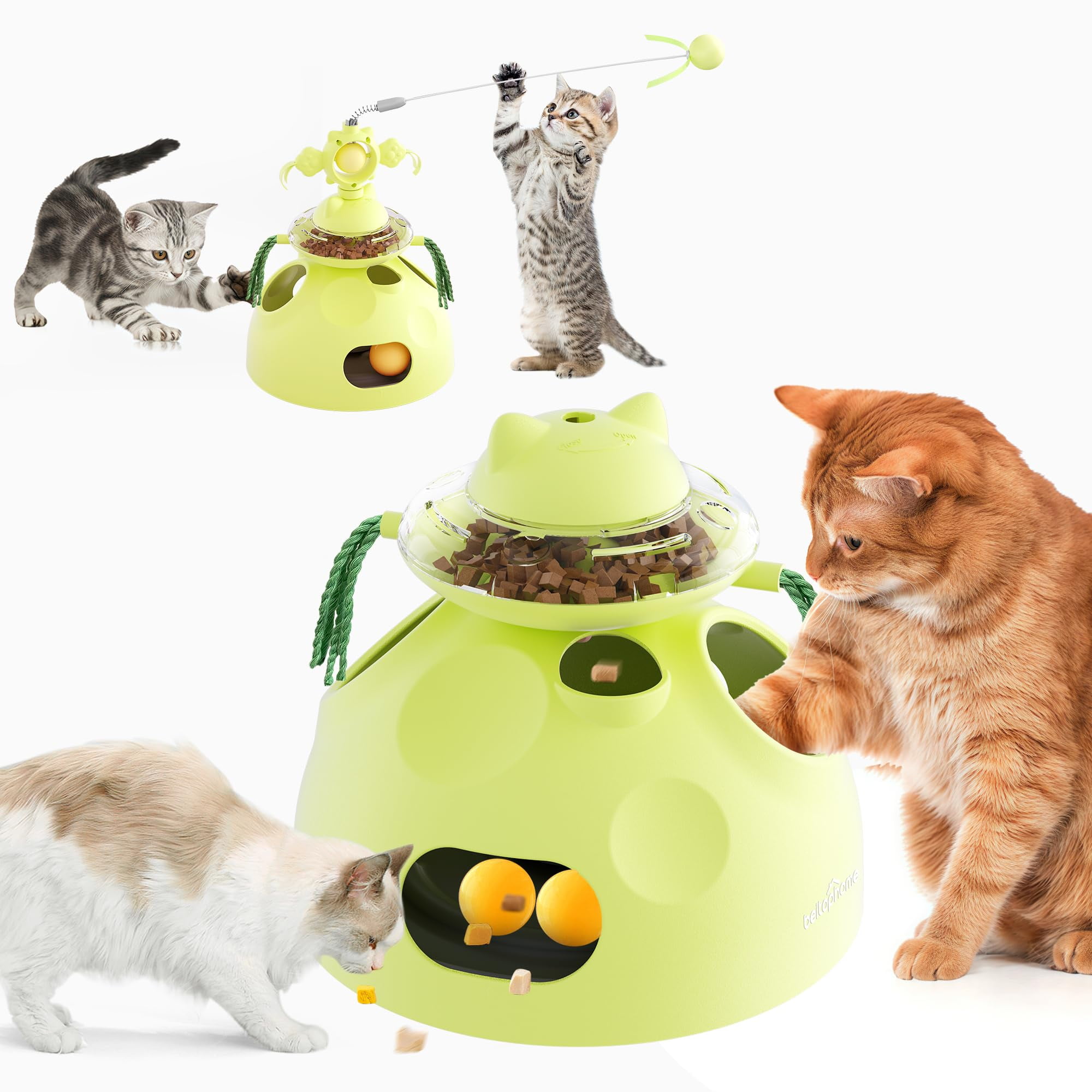 4-In-1 Cat Toys, Interactive Cats Toy With Track Balls, Fluttering ...