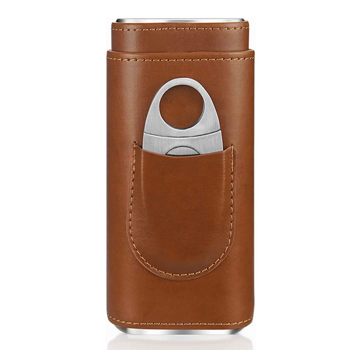 4-In-1 Cigar Accessories Kit, Cedar Wood & Leather Cigar Humidor ...