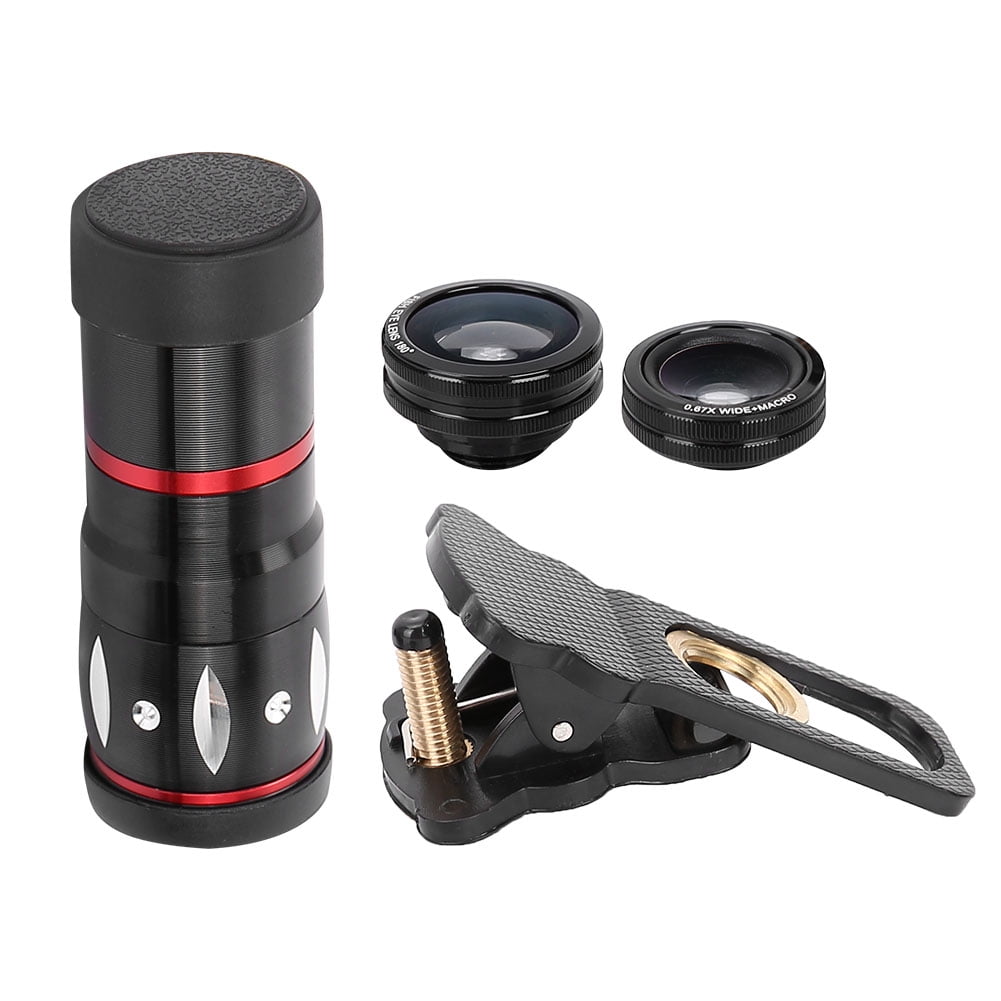 4 In 1 Clip-On 10X Zoom Wide Angle Macro Camera Telescope Fisheye for ...