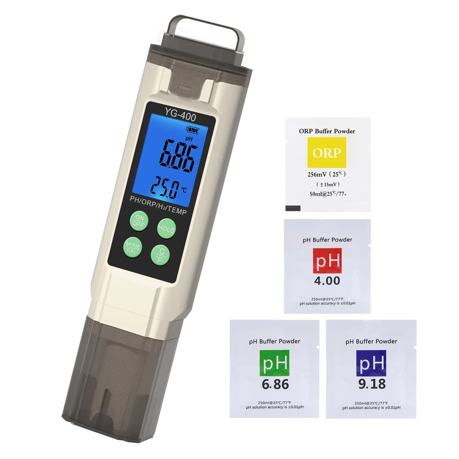 4 In 1 Digital PH ORP Temp H2 Meter Ppm Ppb Dissolved Hydrogen Water ...