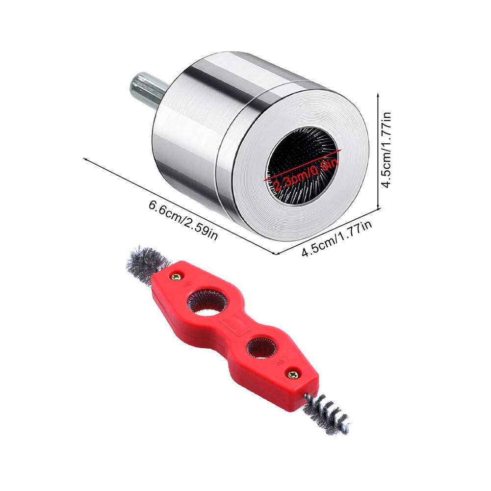 4 In 1 Double-Headed Copper Pipe Brush Copper Tube Polishing Reamer ...