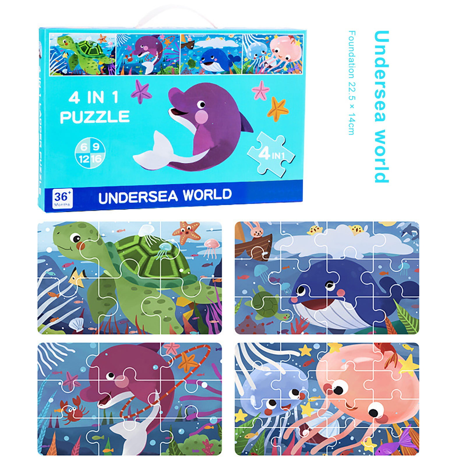 4 In 1 Kids Puzzle With Increasing Difficulty For 3-8 Years Old,6/9/12 ...