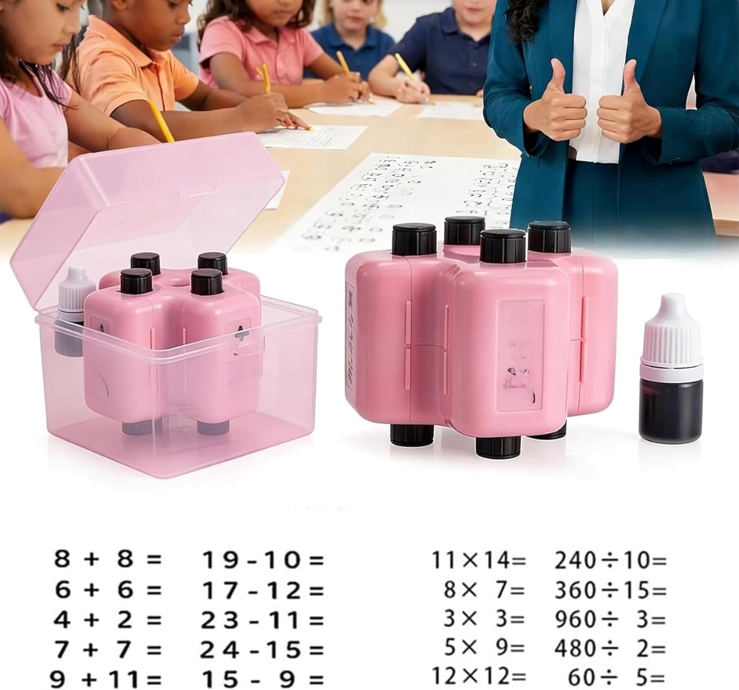 4 In 1 Math Stamp Roller, Multiplication & Fill-In-The-Blank Practice ...