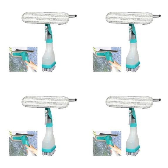 4 In 1 Microfiber Window Squeegee With Water Spray Bottle Squeegee For ...