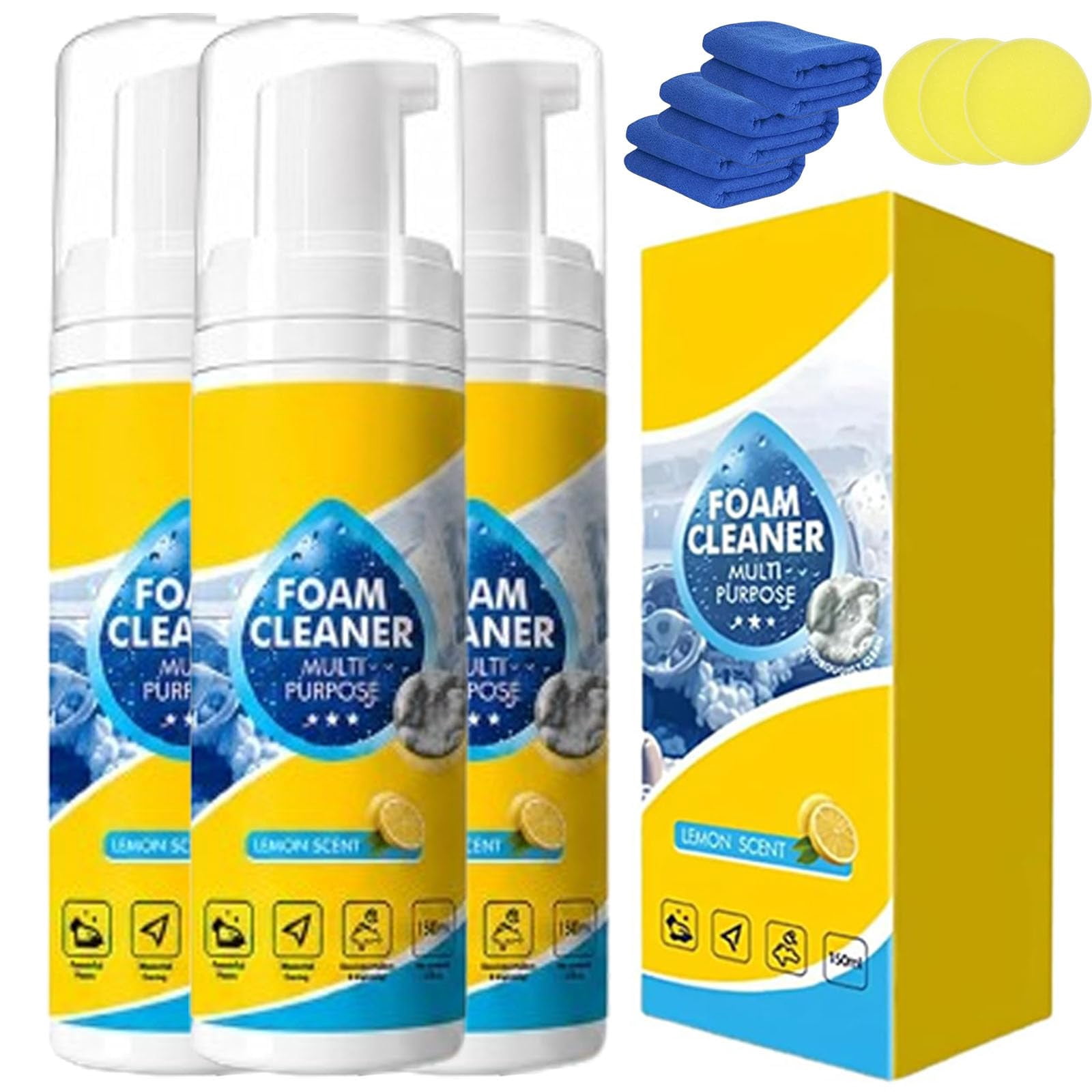 4-In-1 Multi-Enzyme Foam Cleaner, Powerful & Multipurpose Car Interior ...