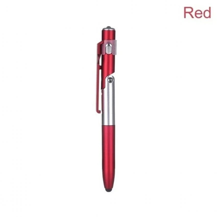 4 In 1 Multifunction Ballpoint Pen with LED Light Fold Phone Holder Night Read Writing Pencil ...