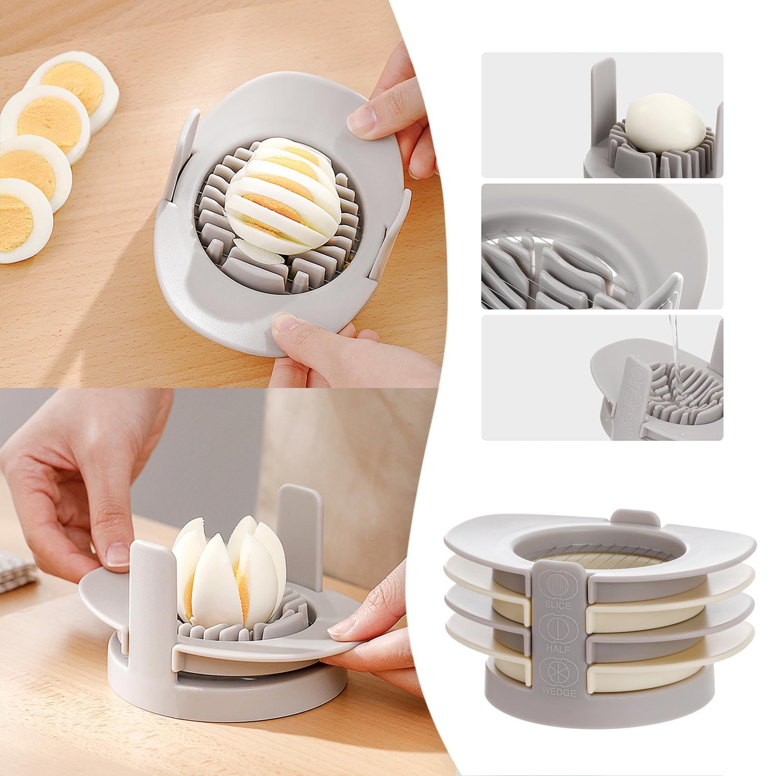 4 In 1 Multifunctional Egg Slicer Egg Cutter Stainless Steel Egg Slicer ...