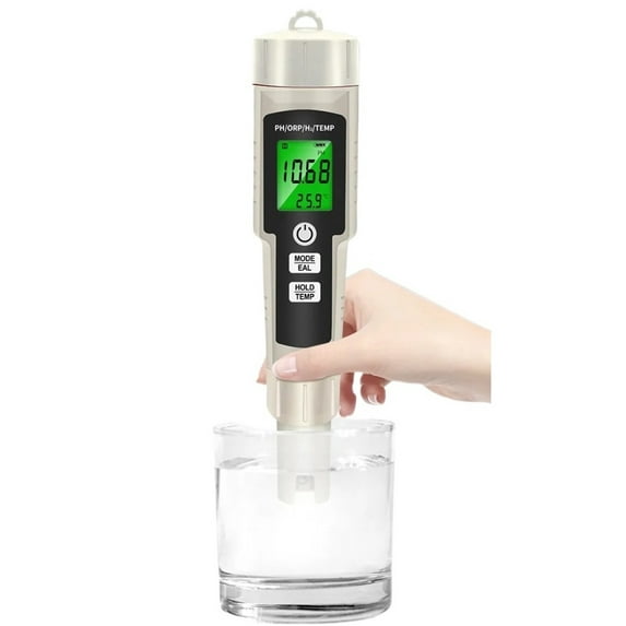 4 In 1 PH Meter Hydrogen Enriched Tester Backlight ORP H2 TEMP Portable ...
