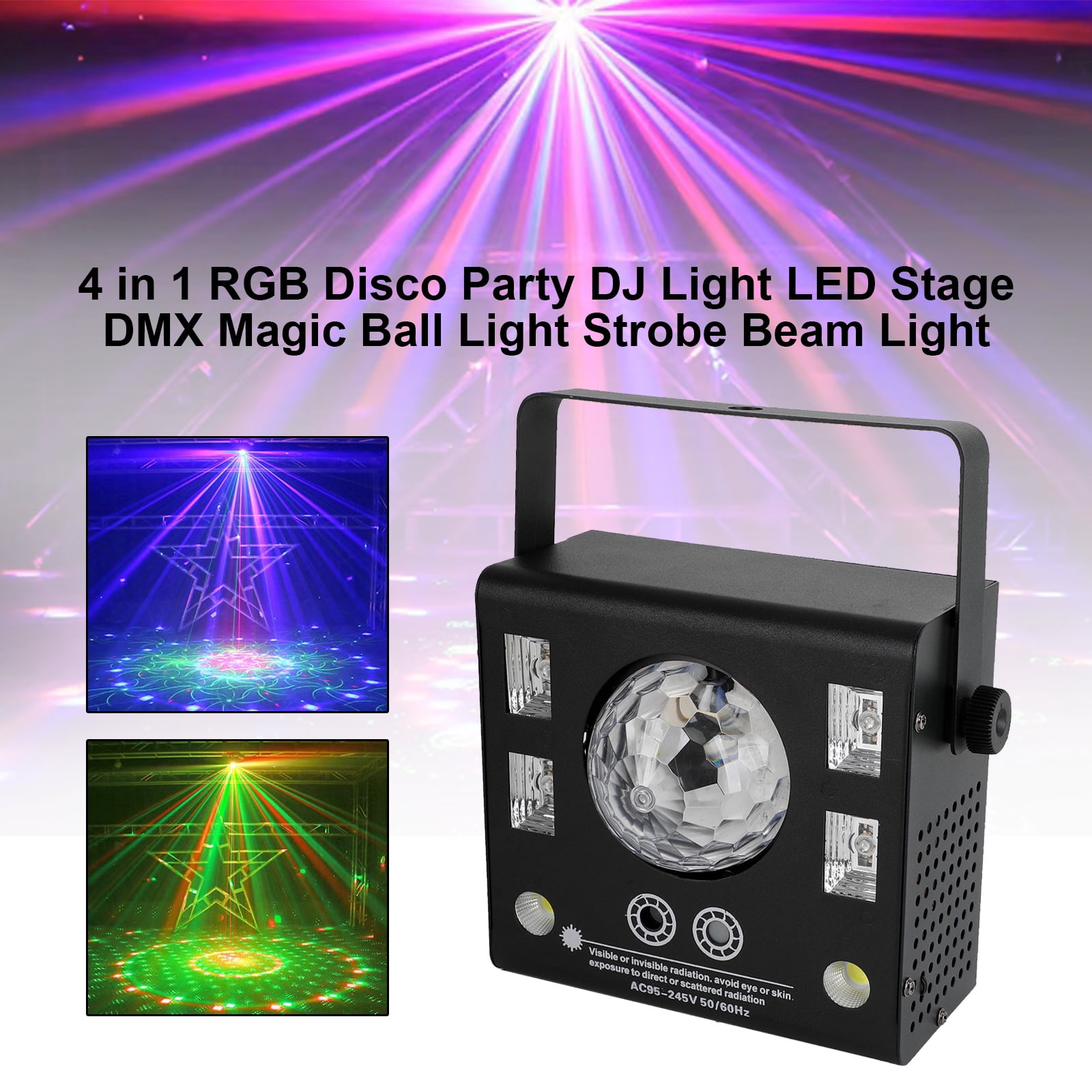 4 In 1 RGB Disco Party DJ Light LED Stage DMX Magic Ball Light Strobe ...