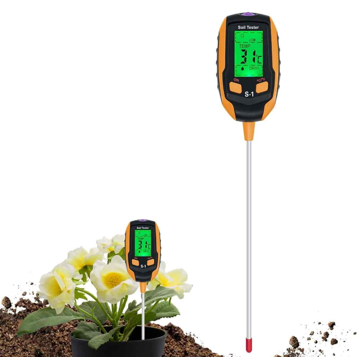 4-In-1 Soil Moisture Meter Digital Ph Meter/Soil Moisture/Plant ...