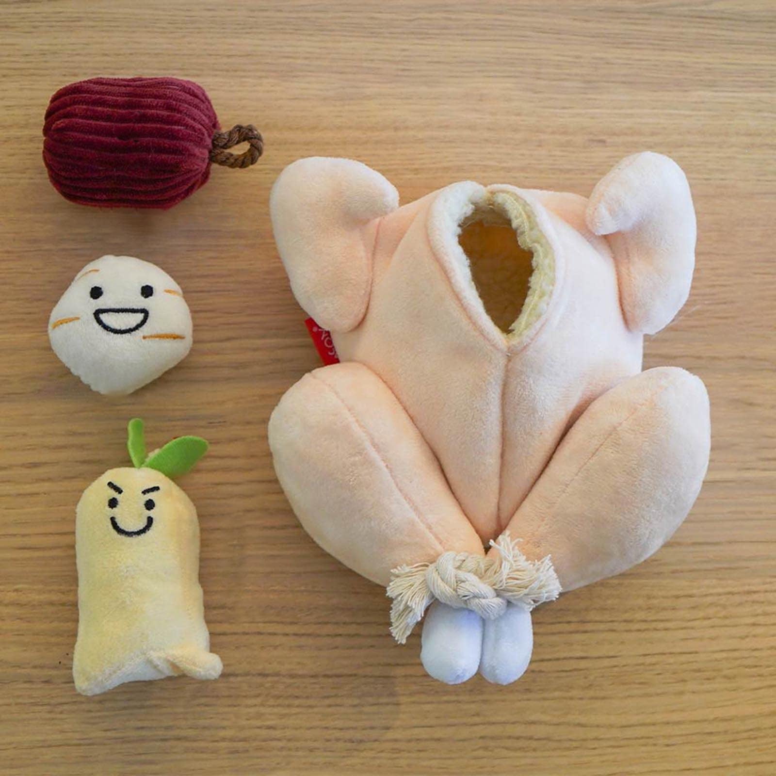 4 In 1 Turkey Sound Plush Toy & Dog Hide Food Toy Pet Sniff Relieves ...
