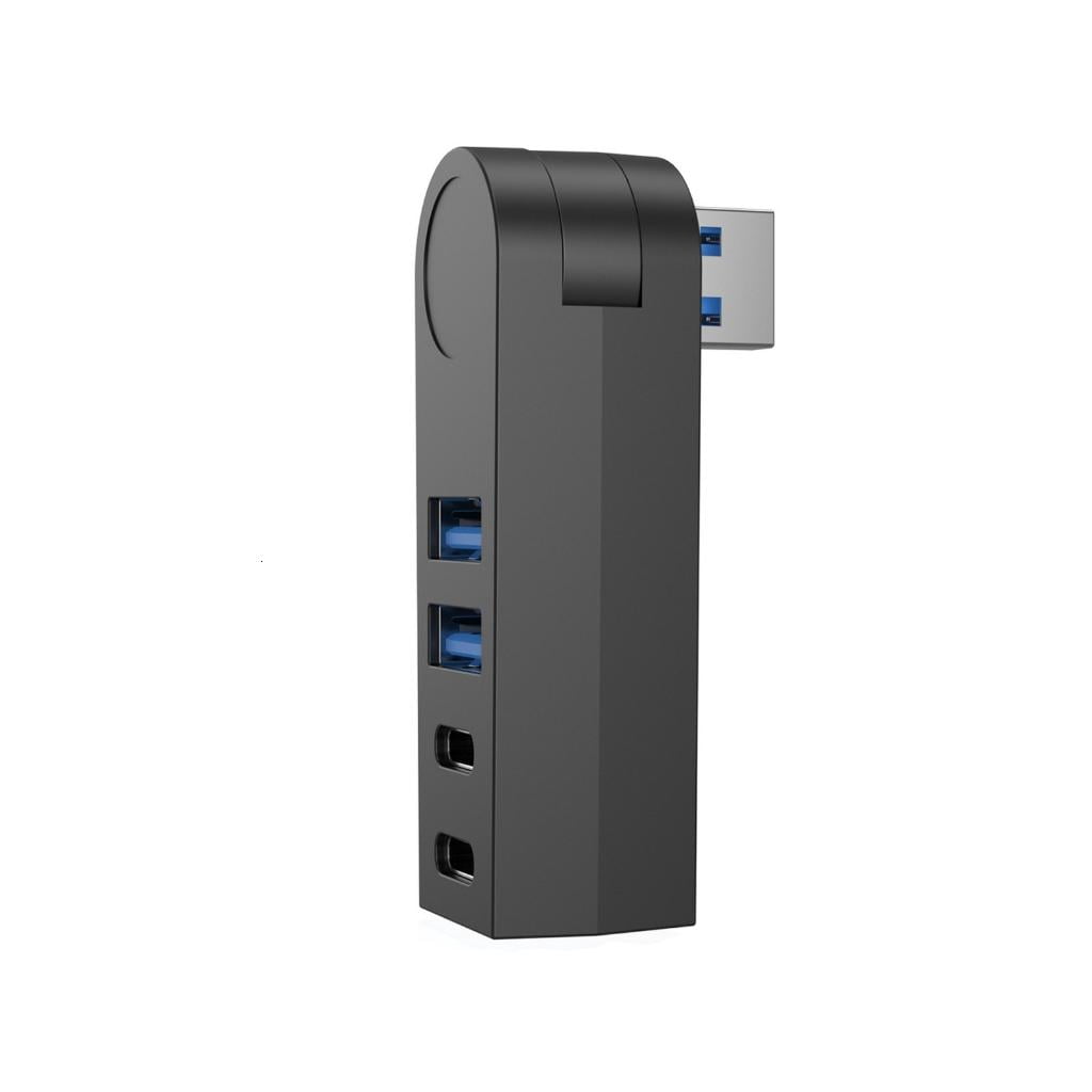 4 In 1 USB3.0 Hub 270 Degree Rotatable Port USB Splitter Hub Power ...