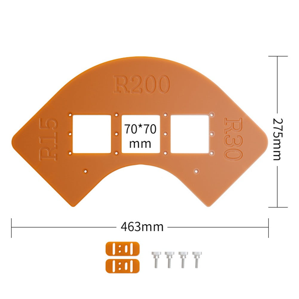 4 In 1 Woodworking Corner Radius Template Jig With R15 R30 R60 R200 Router Guide For Cabinet ...