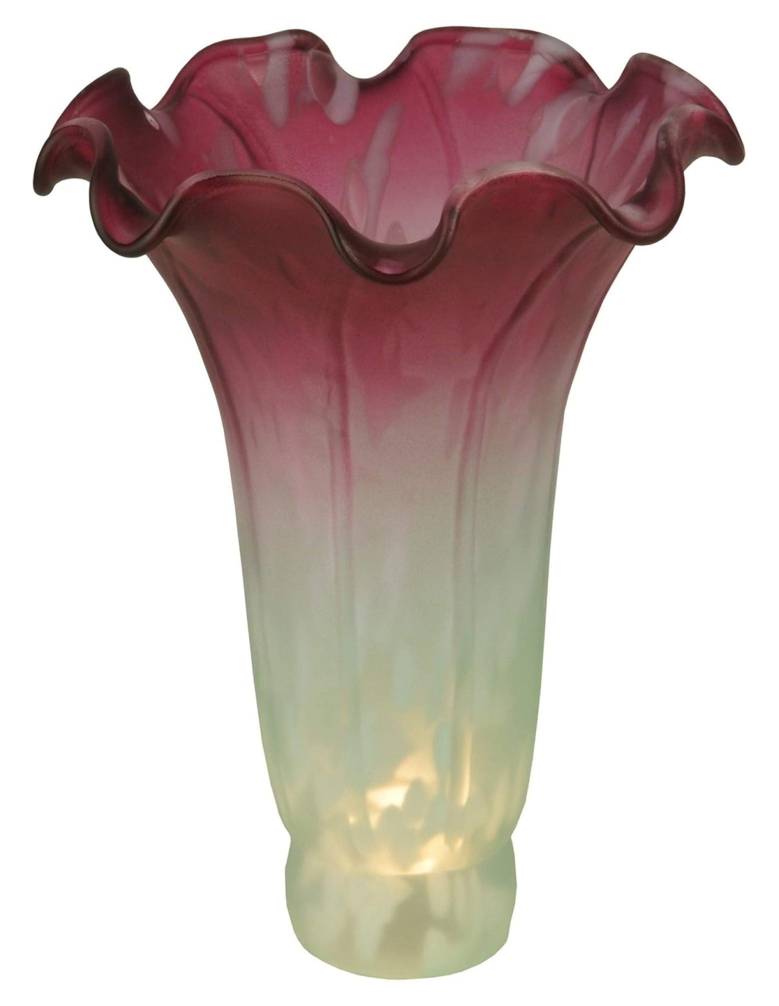 4 In. Wide X 6 High Seafoam/cranberry Pond Lily Shade Red Traditional ...